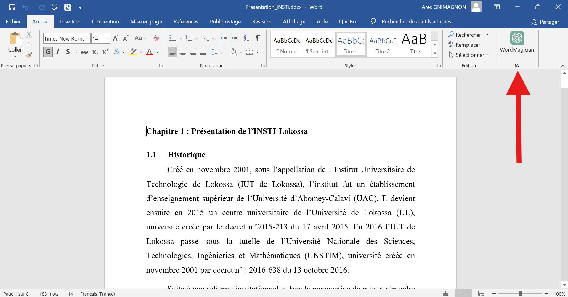WordMagician - L'IA dans votre traitement de texte